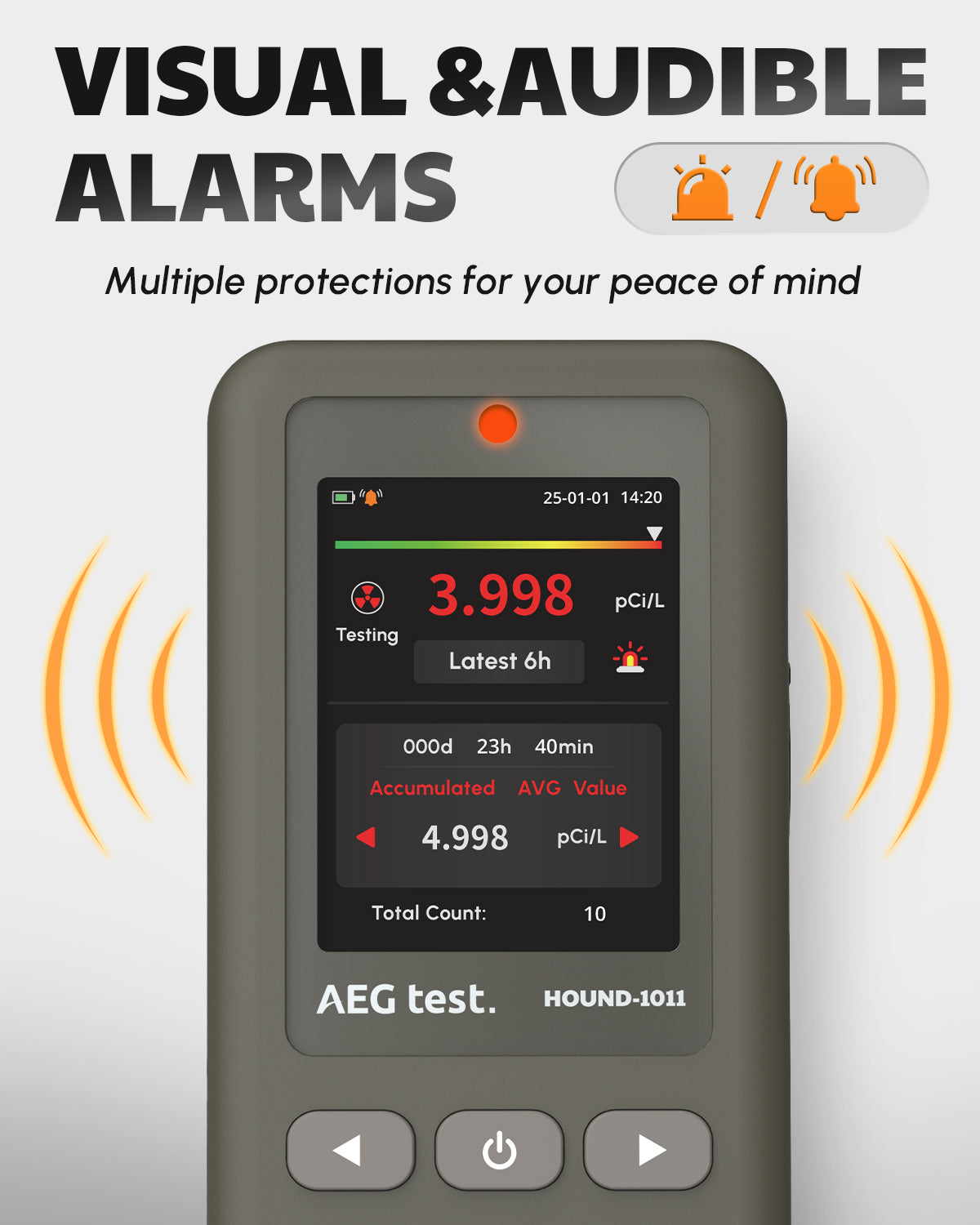HOUAEGTEST HOUND-1011 Portable Radon Detector for Home, Lightweight ...